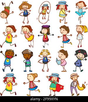 Illustration of how to draw little kids series Stock Vector Image & Art ...
