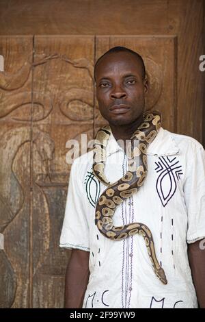 Africa, West Africa, Benin, Ouidah, Temple of the Pythons Stock Photo ...