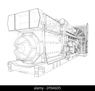 Large industrial diesel generator. Vector Stock Vector Image & Art - Alamy
