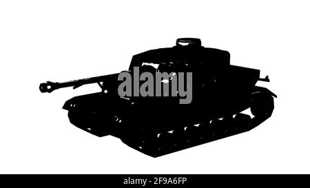 2D illustration - Military Tank Firing on White Background Stock Photo ...