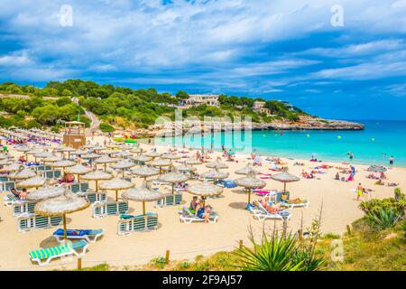 CALA MARCAL, SPAIN, MAY 20, 2017: Cala Marcal beach at Mallorca, Spain ...