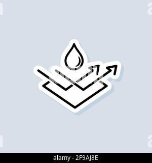 Water repellent surface line icon, Waterproof symbol concept isolated ...