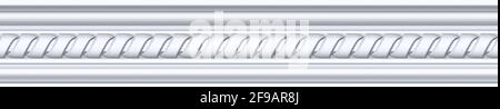 Seamless pattern of white classic mold cornice with classic meander ...