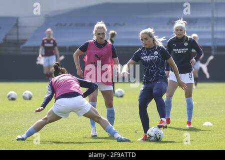 Manchester, UK. 17th Apr, 2021. 8-0 win for Manchester City during the ...