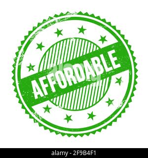 AFFORDABLE text written on green grungy vintage round stamp Stock Photo ...