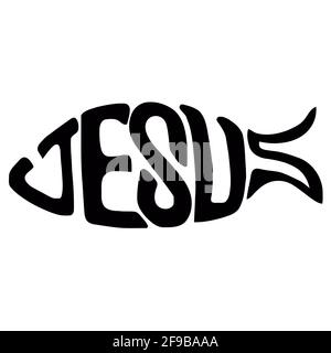 jesus fish religion faith prayer holy illustration Stock Photo - Alamy