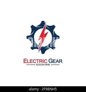 Electric gear vector logo template illustration. Suitable for business ...