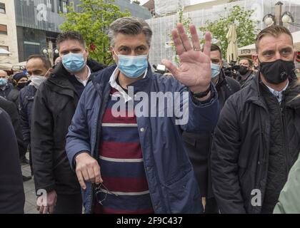 Prime minister of Croatia Andrej Plenkovic and President of the Court ...