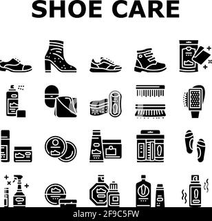 Shoe Care Accessories Collection Icons Set Vector Stock Vector Image ...
