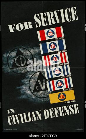 An American WW2 poster for the Civilian Defense Stock Photo - Alamy