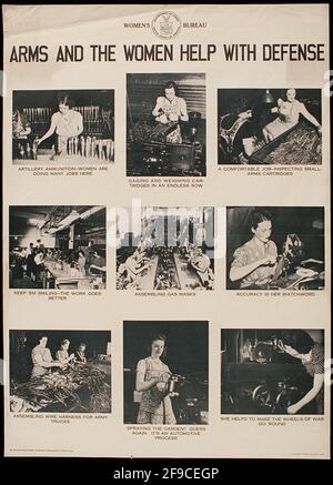 An American WW2 poster recruiting women into the workplace Stock Photo ...