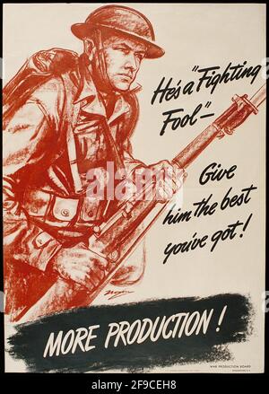 An American WW2 poster about increasing production in the war effort ...