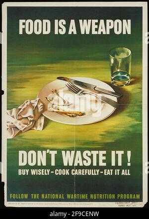 A World War I poster promoting food conservation. The poster features ...