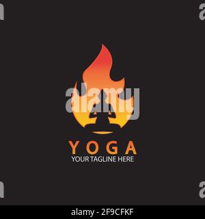 yoga fire logo icon design template Stock Vector Image & Art - Alamy