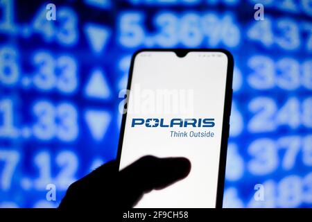 In this photo illustration the Polaris Industries logo seen displayed ...