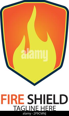 Fire protection. Vector fire shield. Shield icon. Security icon.EPS 10 ...