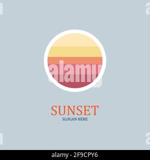isolated round shape sunset vector logo Stock Vector Image & Art - Alamy