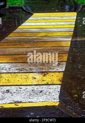 Pedestrian crossing, red light, with heavy snowfall in Sherborne ...