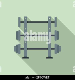 Barbells stand icon. Flat illustration of Barbells stand vector icon isolated on white ...