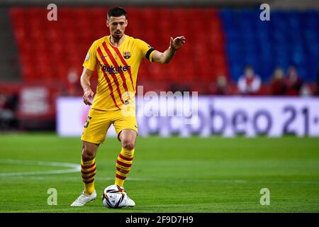 SEVILLE, SPAIN - APRIL 17: Clement Lenglet of FC Barcelona during the ...