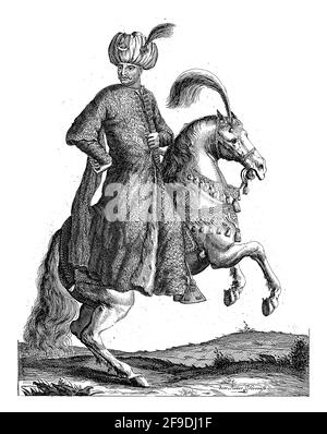 . Portrait of Mehmet IV, Sultan of the Ottoman Empire, with a scepter ...