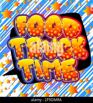 Waiter food truck festival on shape cartoon Stock Vector Image & Art ...