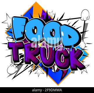 Waiter food truck festival on shape cartoon Stock Vector Image & Art ...