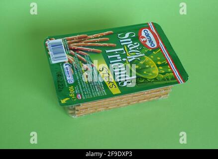 BIELEFELD, GERMANY - CIRCA APRIL 2021: Box of Cameo snack friends ...