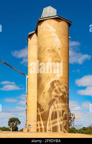 ''Geoff Horman'' Silo Art, Lascelles, Victoria, Australia Stock Photo ...