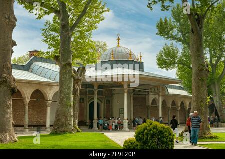 Courtyard at the Topkapi Palace, Istanbul, Turkey. Topkapi Palace was ...