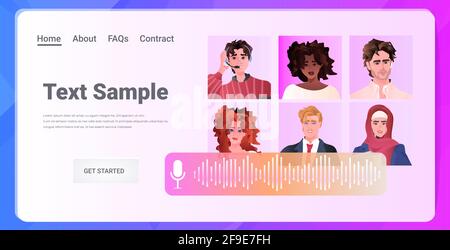 businesspeople discussing during video call social media network online ...
