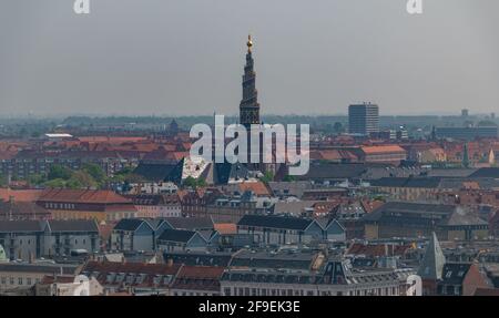 A picture of the Church of Our Saviour's tower above the surrounding ...