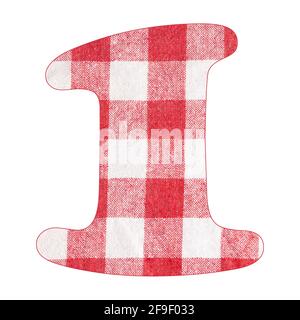 Number 7 - Red checkered napkin background Stock Photo - Alamy