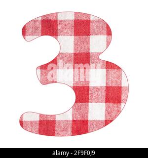 Number 7 - Red checkered napkin background Stock Photo - Alamy