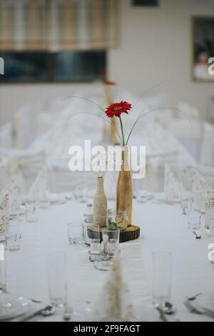 Vertical shot of beautifully decorated dining table set Stock Photo - Alamy