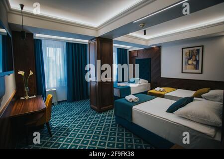 BRCKO, BOSNIA AND HERZEGOVINA - Jun 25, 2020: Wide angle shot of hotel ...