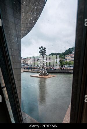 Bilbao, Spain - May 18, 2019: Detailed view of Anish Kapoor's Silver ...