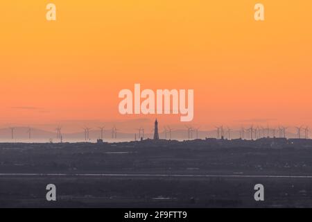 view of wind turbines from Blackpool, Lancashire, UK Stock Photo - Alamy
