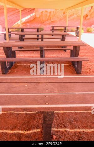 Red Aztec Sandstone Mountains under Blue Sky at the Mouse's Tank Trail ...