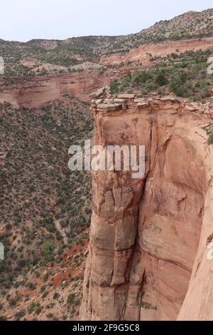 The red rock landscape with cliffside near Colorado National Monument ...