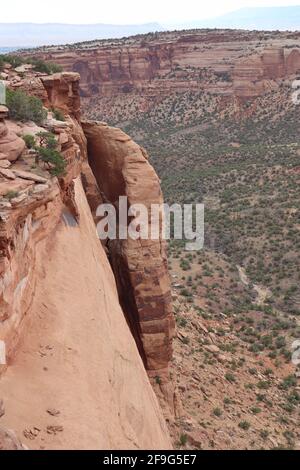 The red rock landscape with cliffside near Colorado National Monument ...