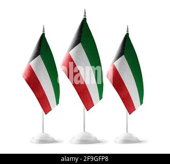 Small national flags of the Kuwait on a white background Stock Photo ...
