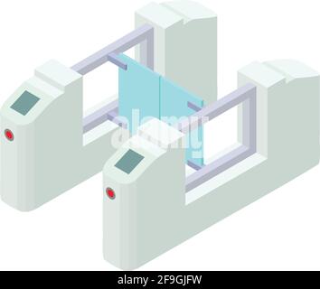 Automatic barrier icon. Isometric of Automatic barrier vector icon for ...