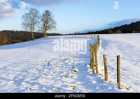 Winter landscape near Alfdorf, Baden-Wuerttemberg, Germany Stock Photo ...