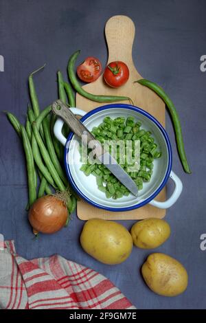 Crushed beans in shell, bush beans, Germany Stock Photo - Alamy