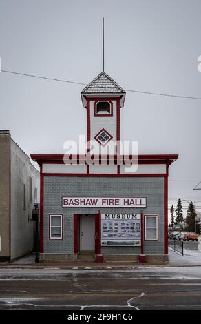 Bashaw, Alberta - April 11, 2021: Dilapidated commercial buildings on a ...