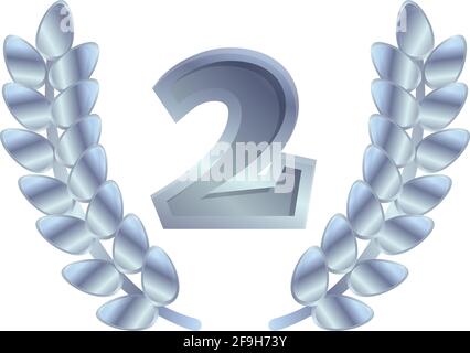 Second place laurel icon. Cartoon of Second place laurel vector icon ...