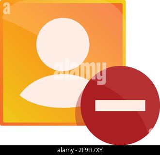 Delete user account icon. Cartoon of Delete user account vector icon ...