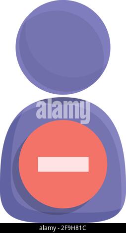 Delete user permanently icon. Cartoon of Delete user permanently vector ...