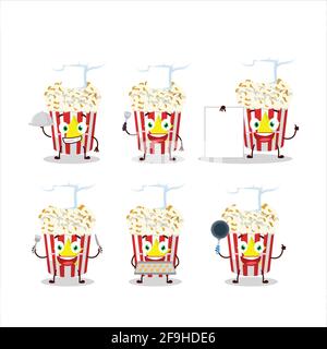 Cartoon character of pop corn with various circus shows. Vector ...